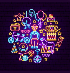 Birthday party neon concept Royalty Free Vector Image