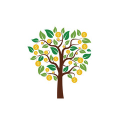 Money tree prosperity symbol logo Royalty Free Vector Image