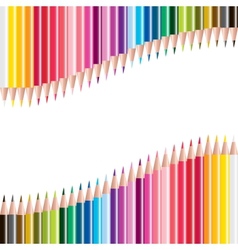 Back to school background with leaves and pencils Vector Image