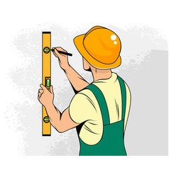 Builder laying tile Royalty Free Vector Image - VectorStock