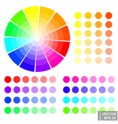 Colorful palette set bright colors rainbow Vector Image