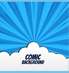 Pop art comic background with cloud and shine Vector Image