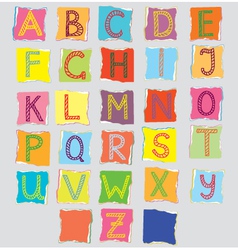 Collage alphabet letters made from Royalty Free Vector Image