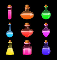 Magic potions icon set Royalty Free Vector Image