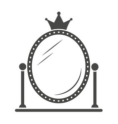 Princess magical mirror with crown cartoon Vector Image