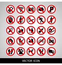 Prohibition sign for public park Royalty Free Vector Image