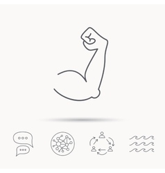 Biceps muscle icon bodybuilder strong arm sign Vector Image