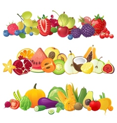 Colorful fresh fruits border design image Vector Image