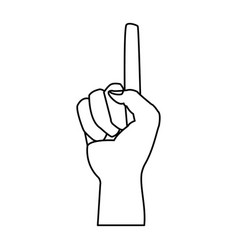 Human cartoon hand showing one finger Royalty Free Vector