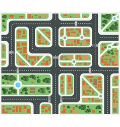 City top view town map seamless pattern Royalty Free Vector