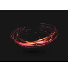 Circle golden light tracing effect Royalty Free Vector Image