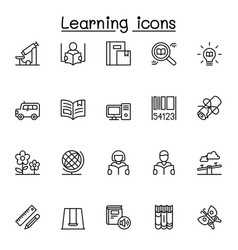 Teacher icon set in thin line style Royalty Free Vector