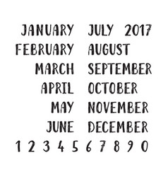 January month name handwritten calligraphic word Vector Image