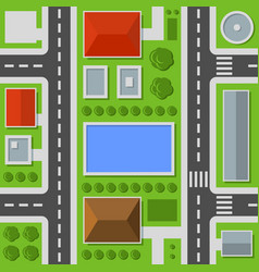 City top view town map seamless pattern Royalty Free Vector
