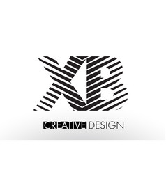 Xb x b letter logo design with swoosh and black Vector Image