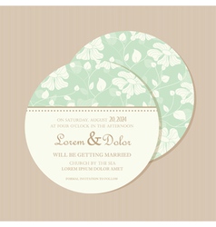 Wedding invitation card round Royalty Free Vector Image