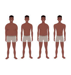 Male body with different water level percentages Vector Image