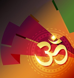 Classic aum om omkara symbol in sunburst Vector Image