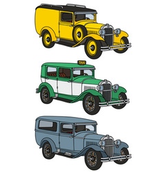 Vintage car set Royalty Free Vector Image - VectorStock