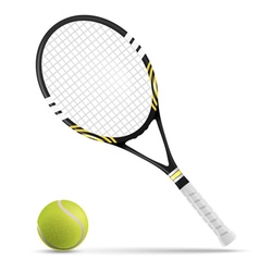 Object tennis racket and ball Royalty Free Vector Image