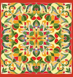 Rectangular bandana print design for rug carpet Vector Image