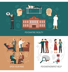 Cartoon psychologist composition Royalty Free Vector Image