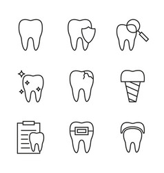 Tooth symbol set Royalty Free Vector Image - VectorStock