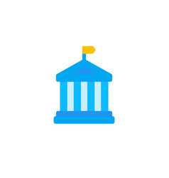 Flat public building icon administrative Vector Image
