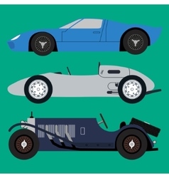 Icons of vintage car racing Royalty Free Vector Image