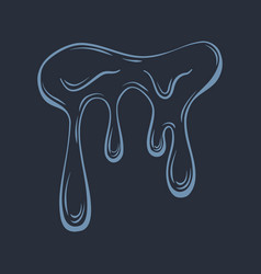 Dripping liquid outline contoured Royalty Free Vector Image