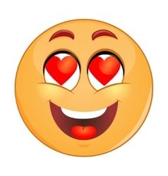 In love emoticon with open hands Royalty Free Vector Image