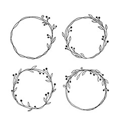 Wreath leaf circle border frame Royalty Free Vector Image