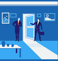 Opposite entrance and exit Royalty Free Vector Image