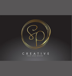 D gold letter with swirly ornaments Royalty Free Vector