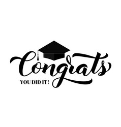 Congrats graduation congratulations at school Vector Image