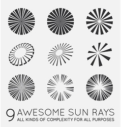 Sunburst elements set Royalty Free Vector Image