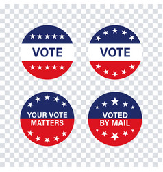 Blue election ribbon and stars design element Vector Image