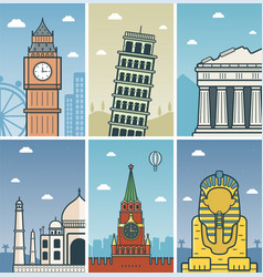 England uk sightseeing landmarks and famous Vector Image