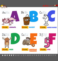 Funny alphabet letters with various designs Vector Image
