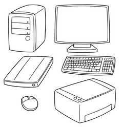 Cartoon smiling desktop computer Royalty Free Vector Image