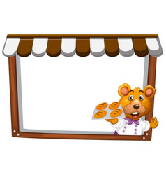 Bear on note banner Royalty Free Vector Image - VectorStock