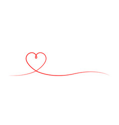 One line heart romantic scribble hand drawn Vector Image