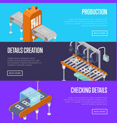 Modern assembly line isometric 3d icon Royalty Free Vector