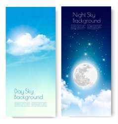 Open window - night and day Royalty Free Vector Image