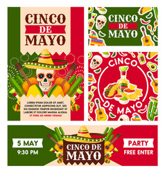 Cinco de mayo poster mexican party mexico latin Vector Image