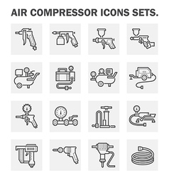 Two color air compressor icon from construction Vector Image