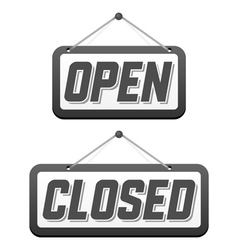 Closed cerrado sign in white and red Royalty Free Vector