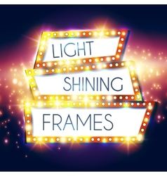 Retro light frame banner with star Royalty Free Vector Image