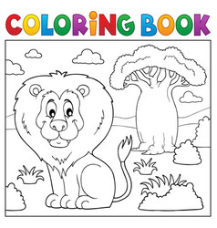 Coloring book african nature topic 2 Royalty Free Vector