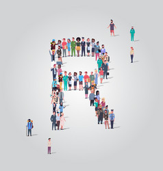 Big people crowd forming number two 2 shape Vector Image